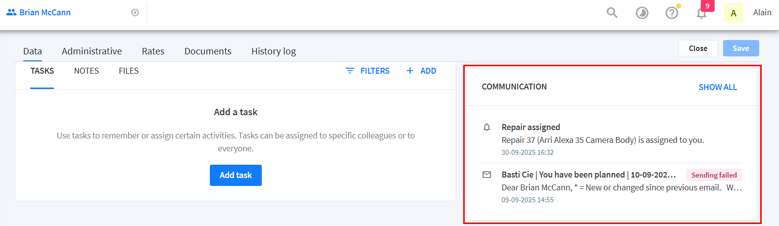 Communication Hub – Rentman Support Center